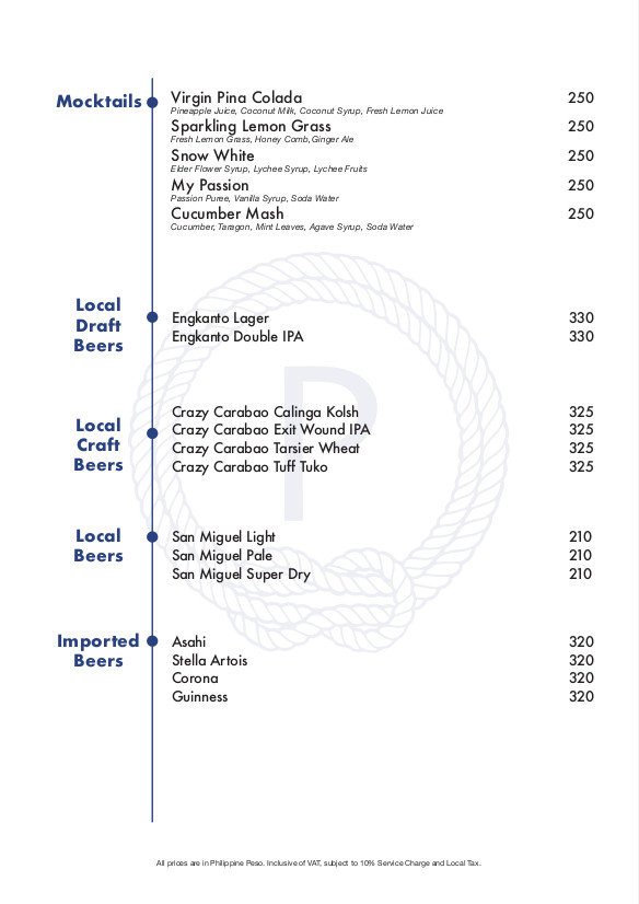Port Bar Menu | ClickTheCity Food & Drink