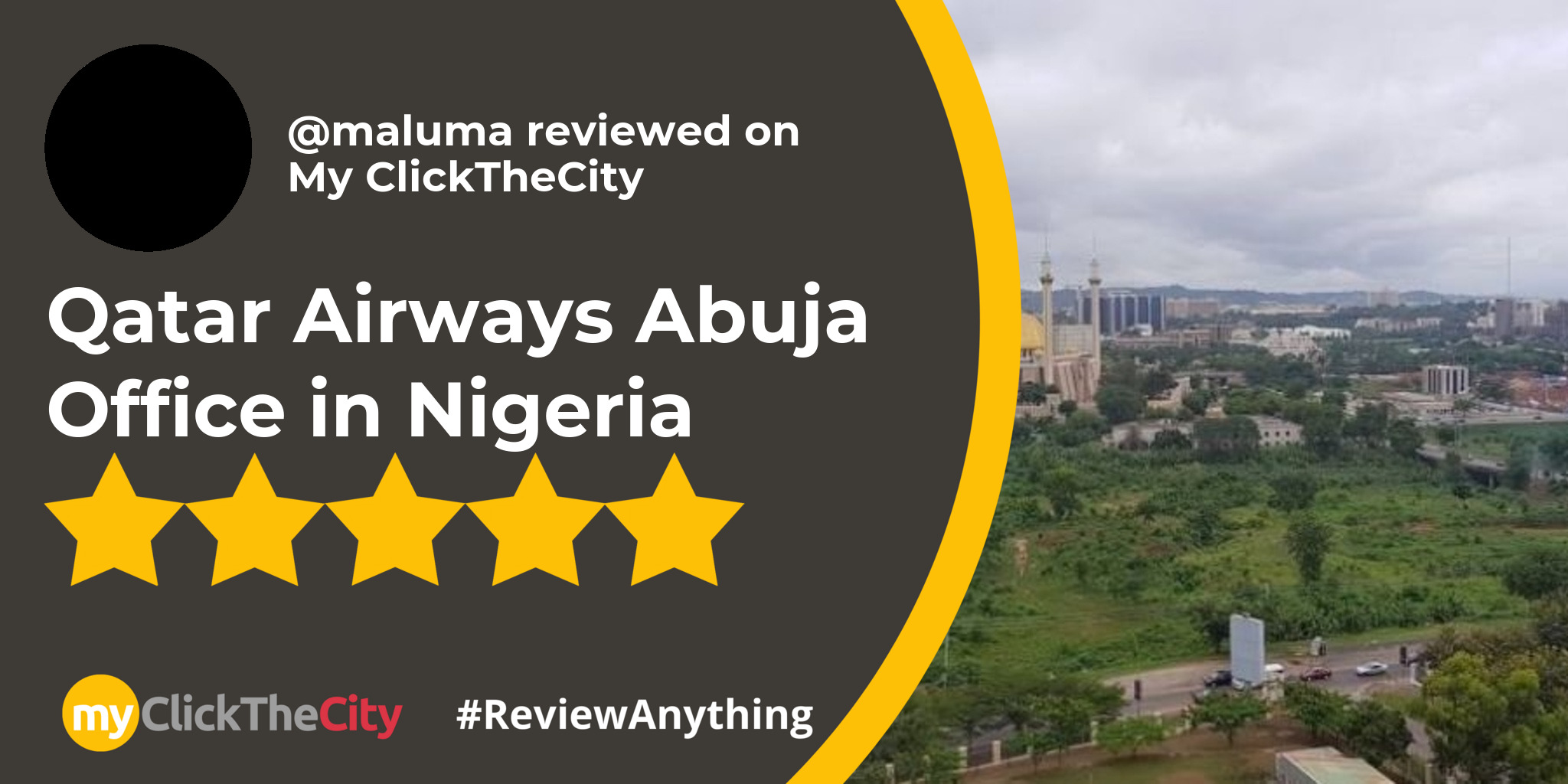 Maluma's review | Qatar Airways Abuja Office in Nigeria | My ClickTheCity