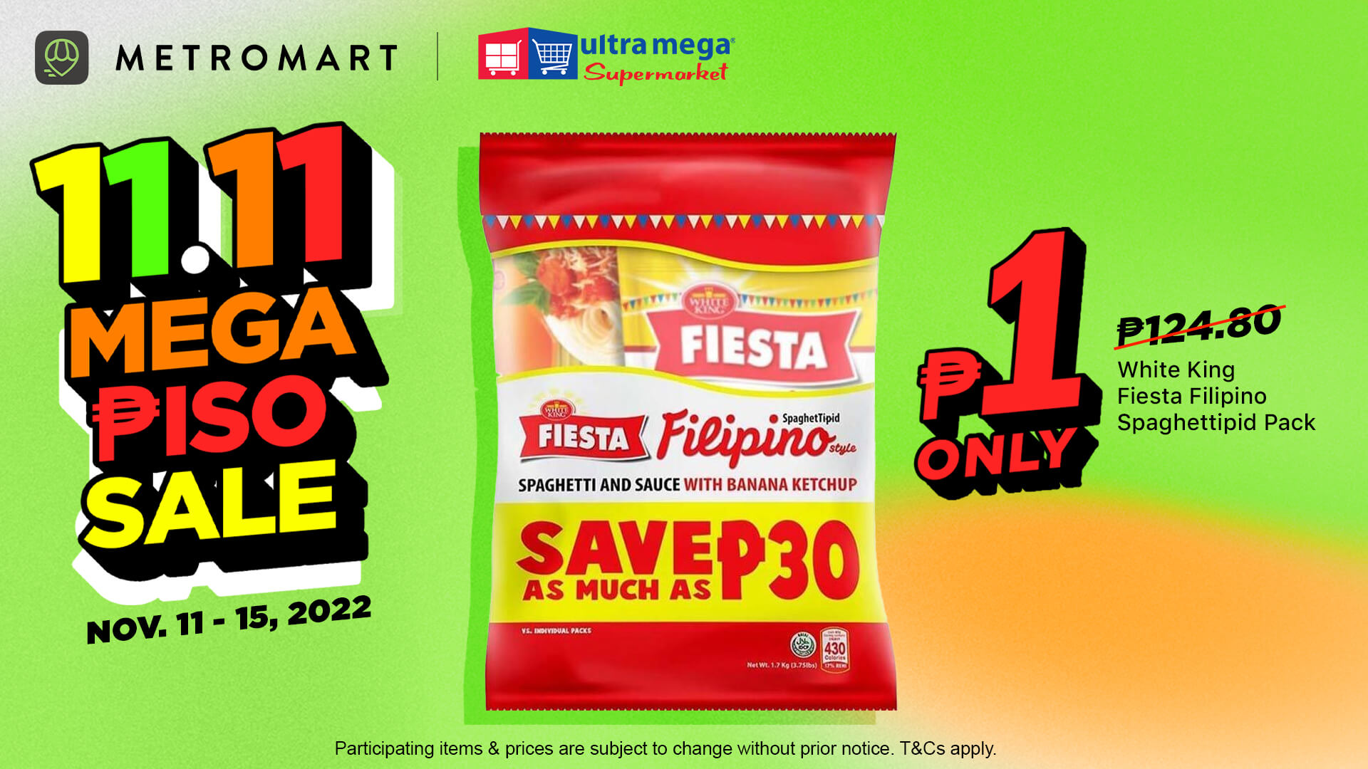 MetroMart offers multiple ₱1 deals in 11.11 Mega Piso Sale - ClickTheCity
