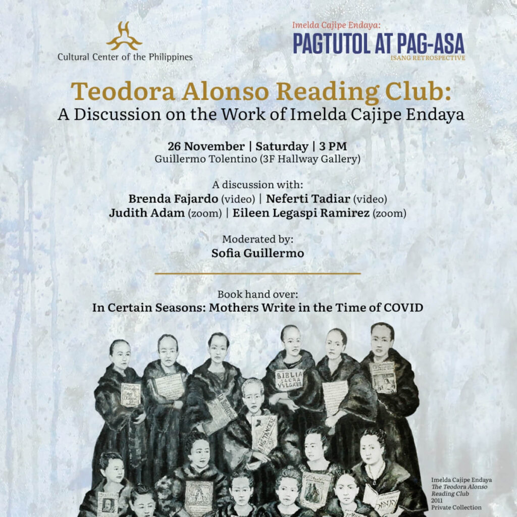 Teodora Alonso Reading Club: CCP to Hold a Discussion on the Work of ...