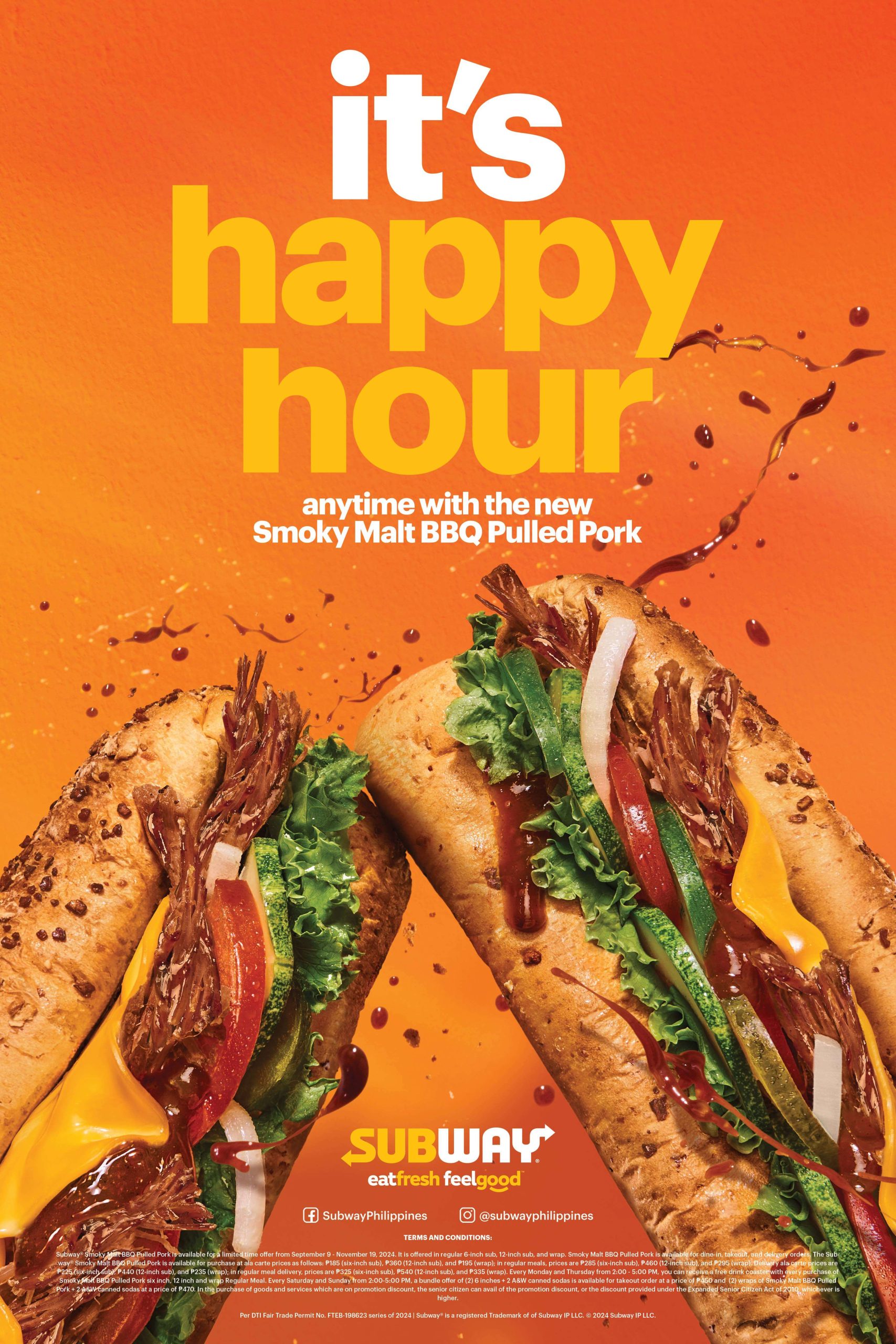 Subway®’s new Smoky Malt BBQ Pulled Pork is your newest happy hour ...